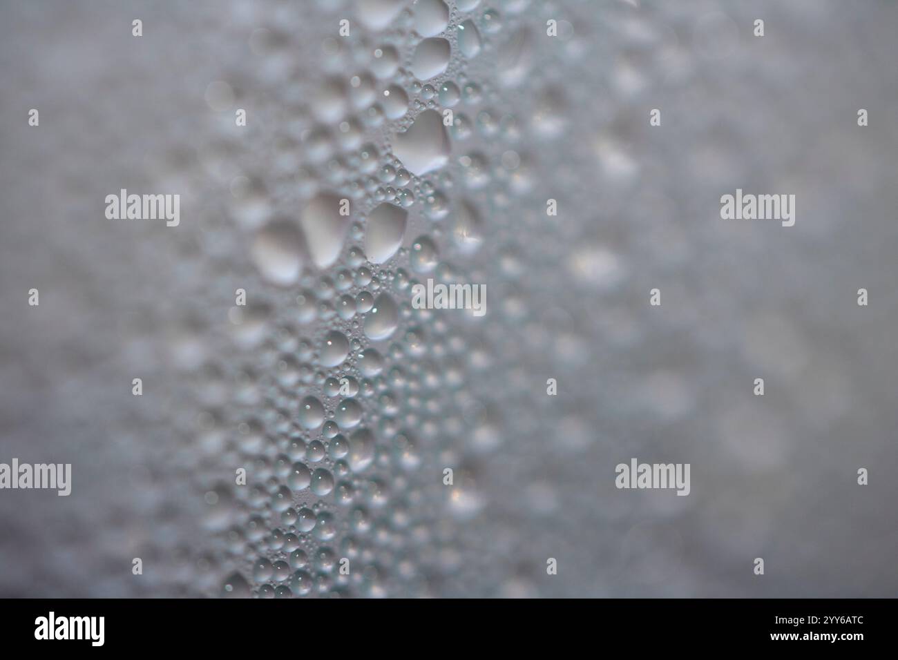 Close Up of Condensation Floating Liquid Water Bubbles and Drips on ...