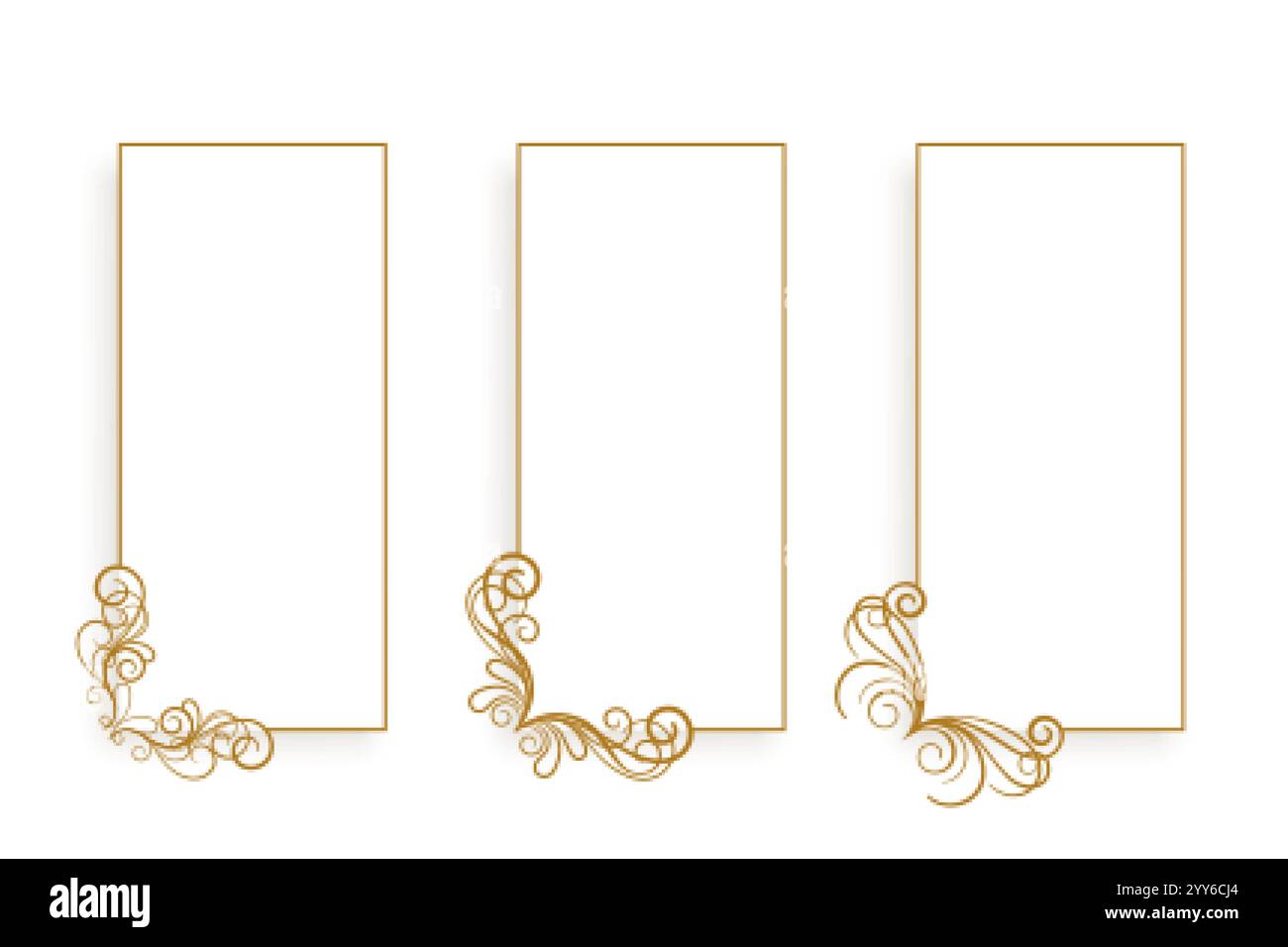 Three golden vertical frames Stock Vector Images - Alamy