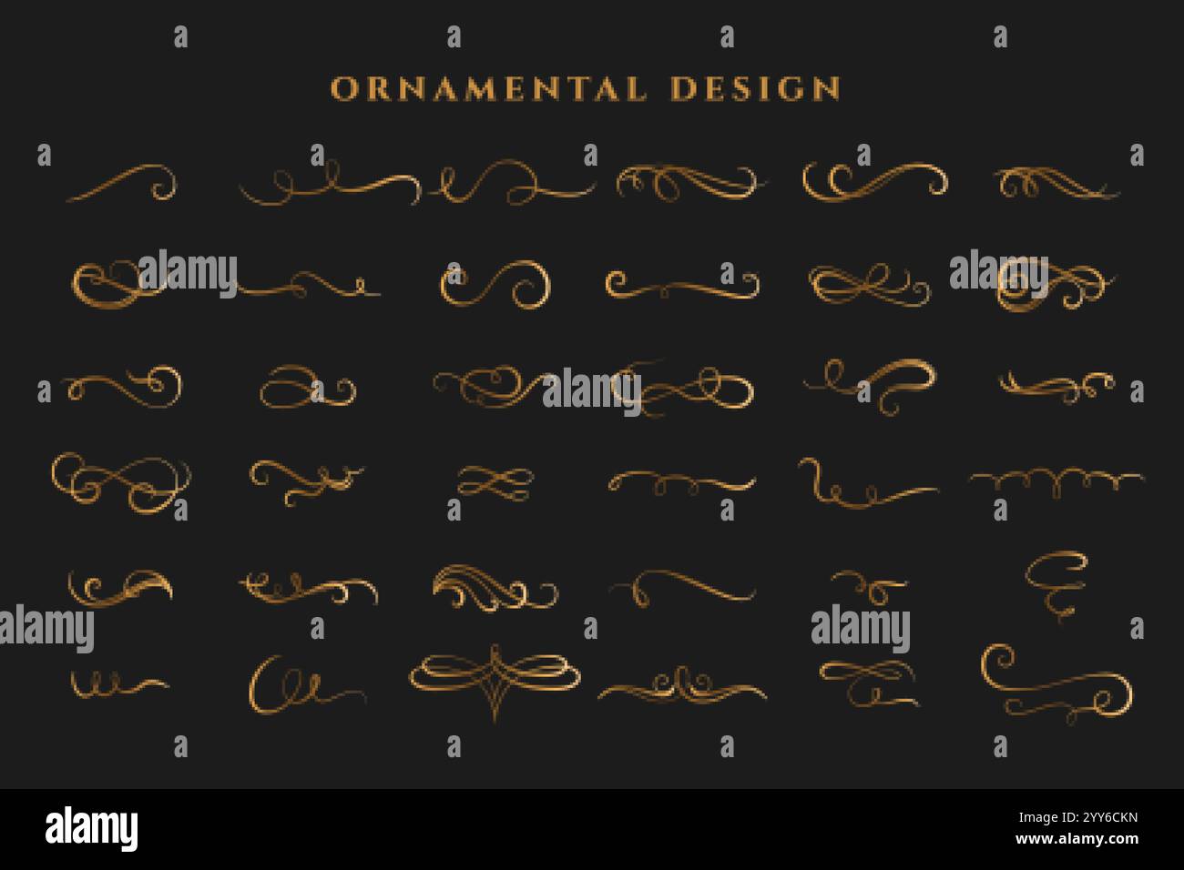 mega set of curl swirls borders Stock Vector Image & Art - Alamy