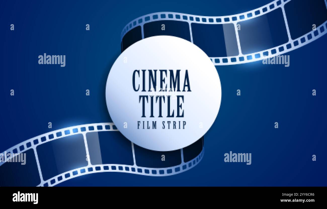 realistic film reel strip cinema title background Stock Vector Image ...