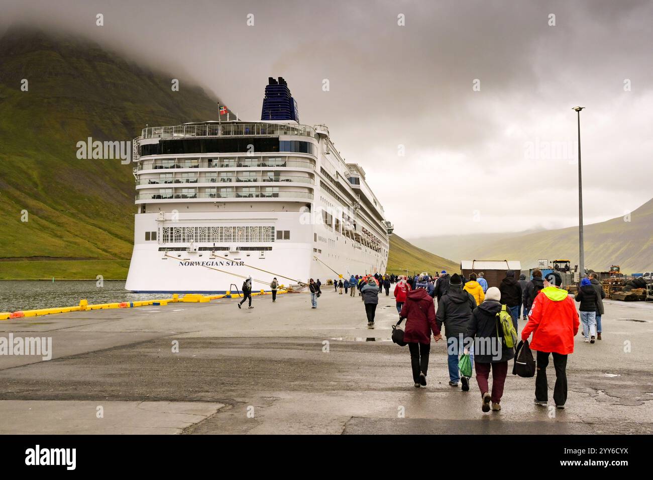 Isafjordur, Iceland - 25 August 2024: Cruise ship passengers returning ...