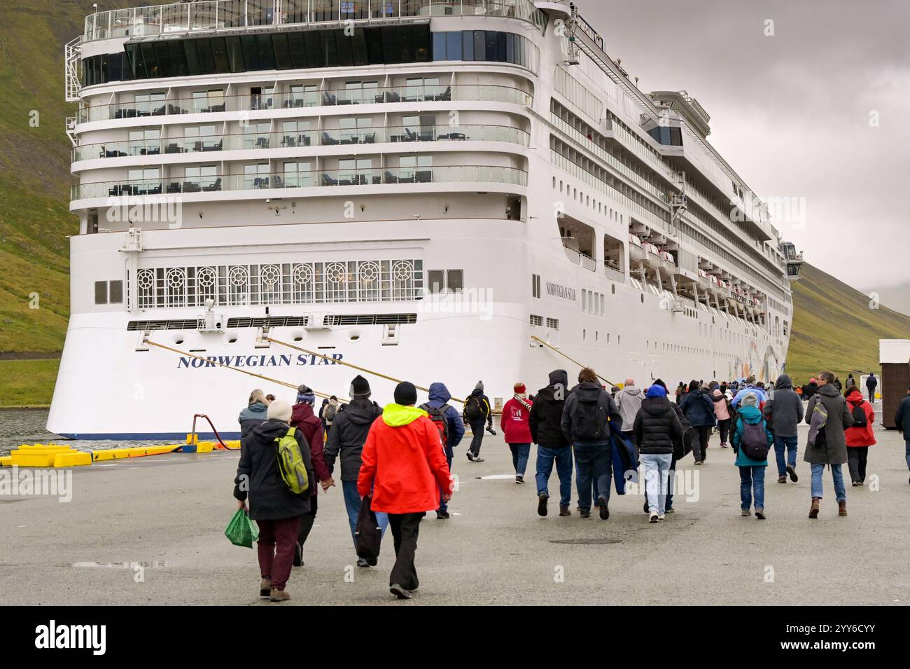 Isafjordur, Iceland - 25 August 2024: Cruise ship passengers returning ...