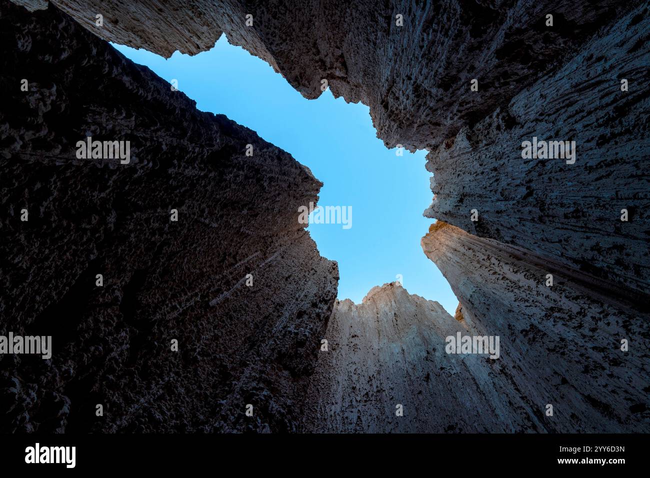 Photograph of eroded clay soils at Cathedral Gorge State Park during a ...