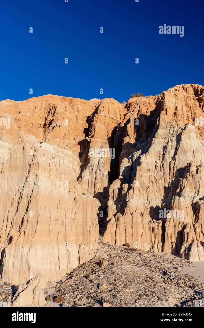 Photograph of eroded clay soils at Cathedral Gorge State Park during a ...