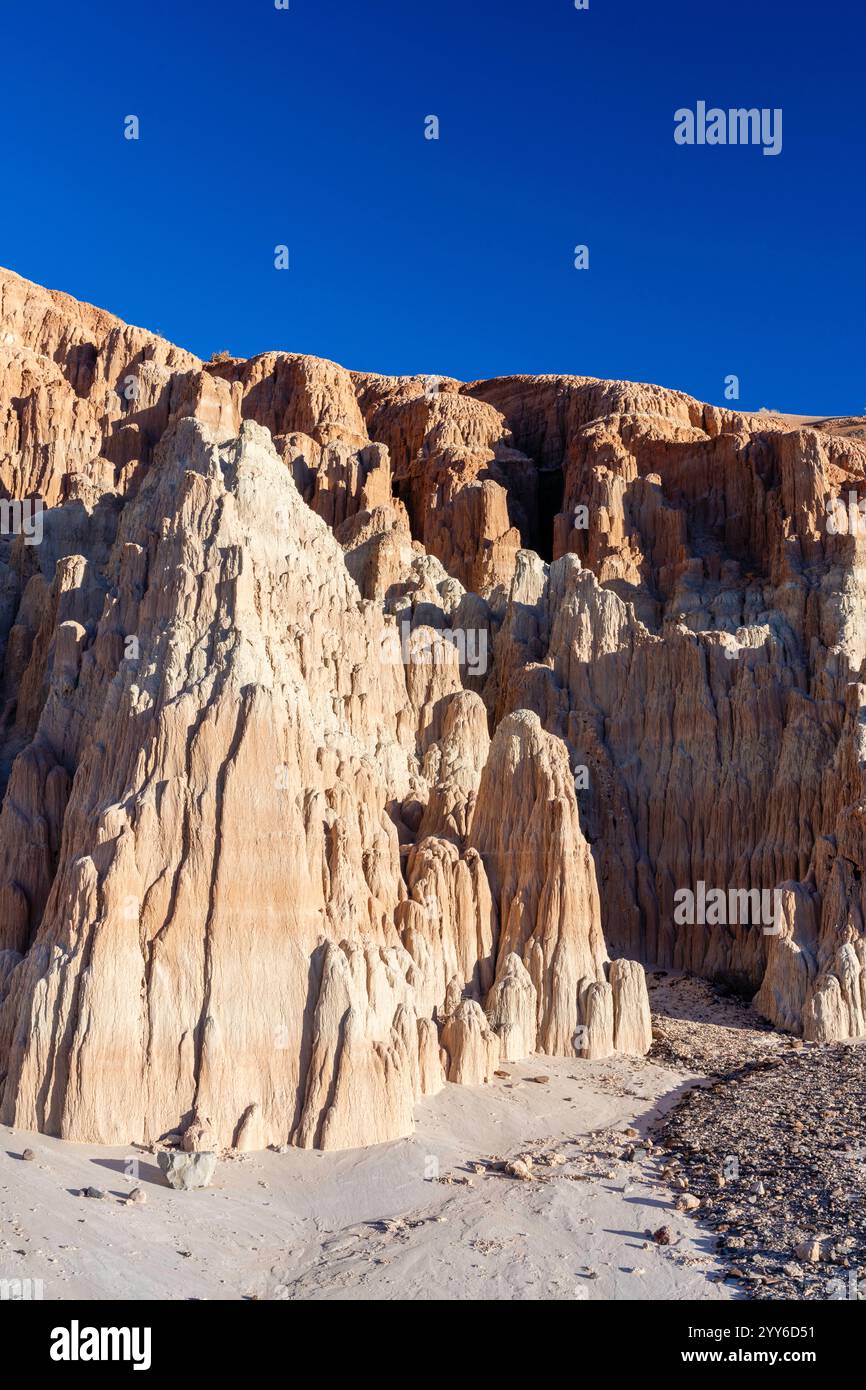 Photograph of eroded clay soils at Cathedral Gorge State Park during a ...