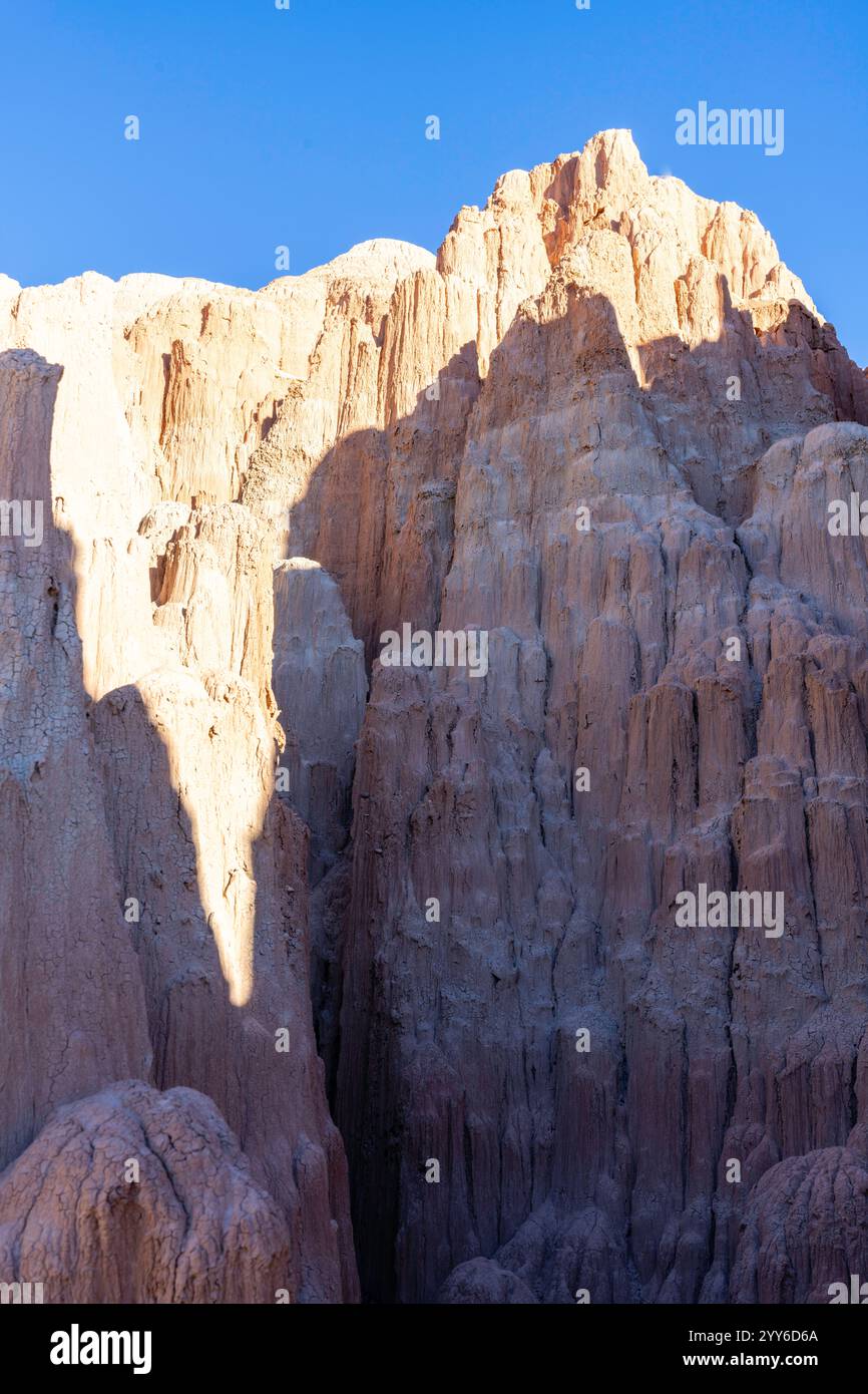 Photograph of eroded clay soils at Cathedral Gorge State Park during a ...