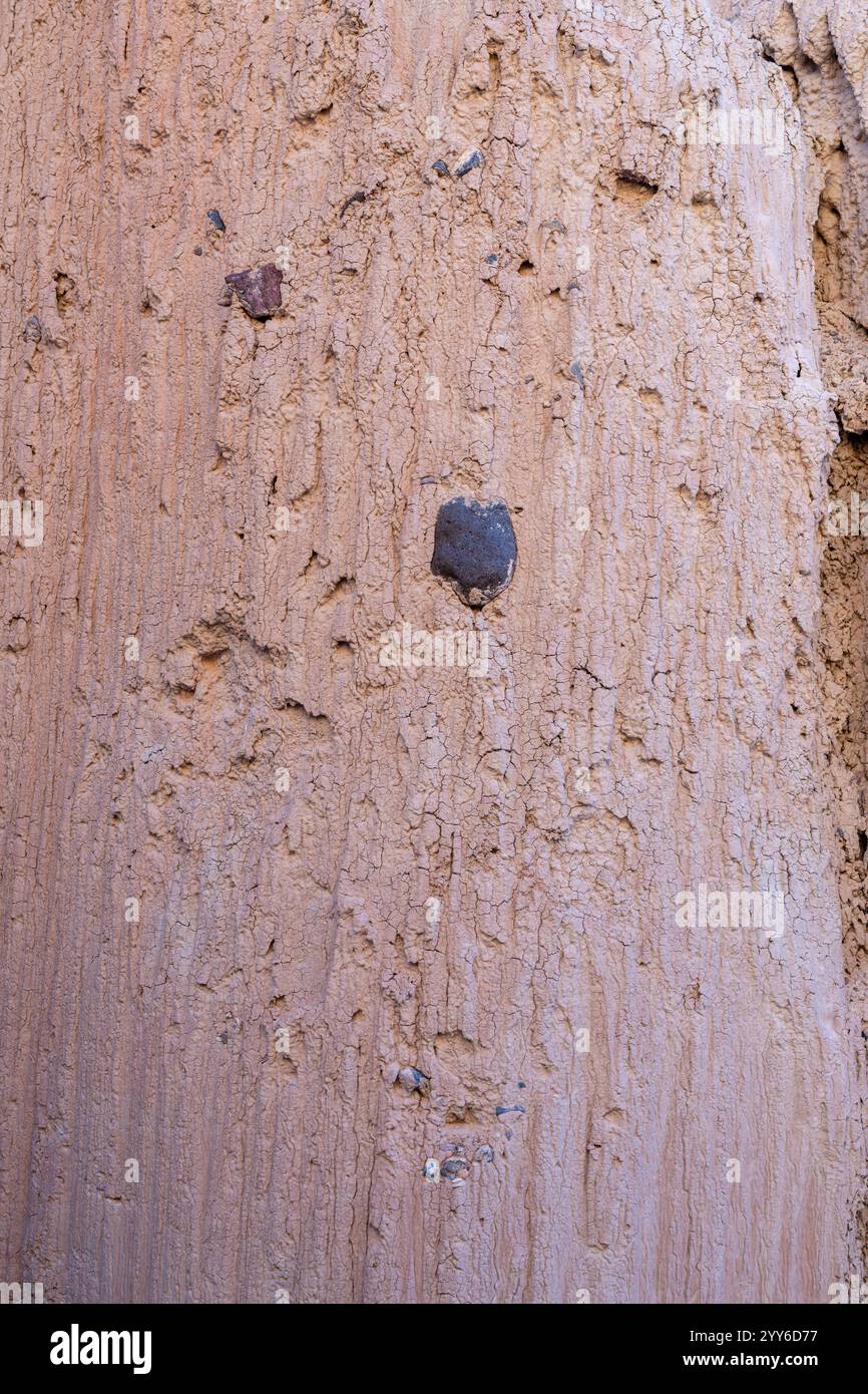 Photograph of eroded clay soils at Cathedral Gorge State Park during a ...