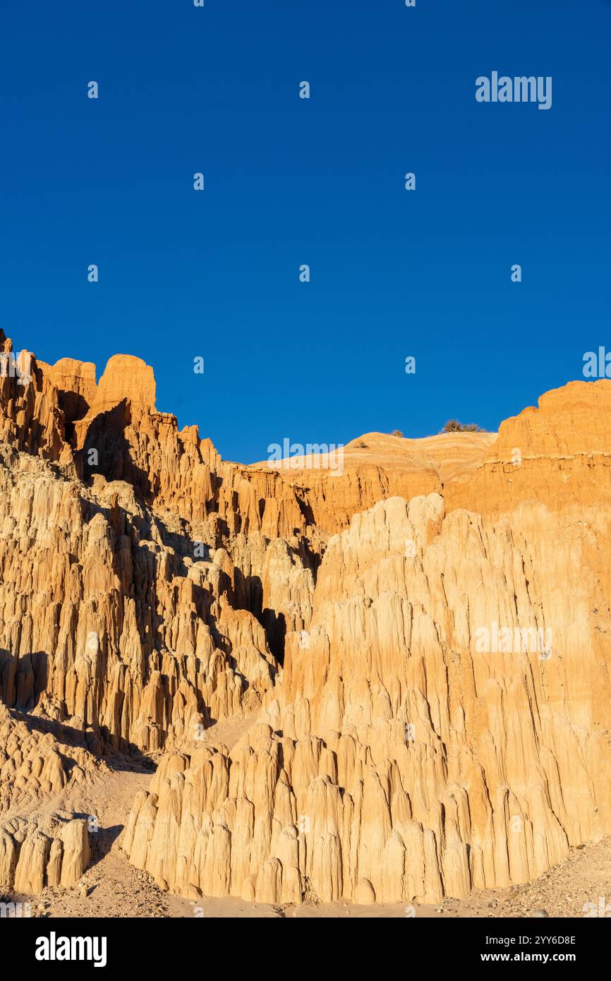 Photograph of eroded clay soils at Cathedral Gorge State Park during a ...