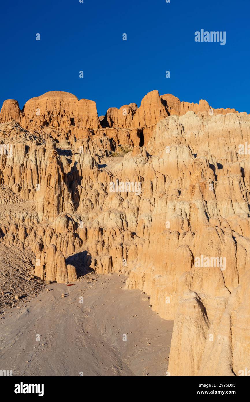 Photograph of eroded clay soils at Cathedral Gorge State Park during a ...