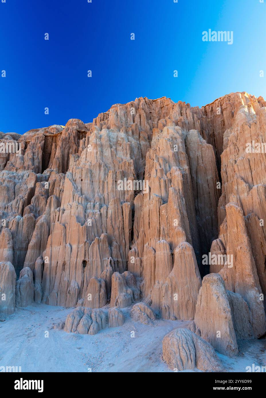 Photograph of eroded clay soils at Cathedral Gorge State Park during a ...