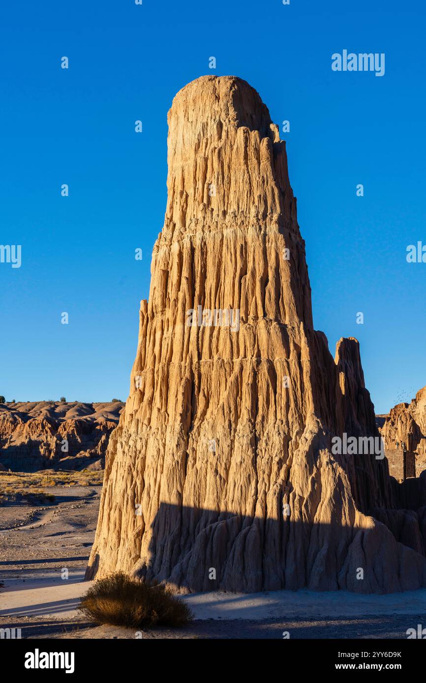 Photograph of eroded clay soils at Cathedral Gorge State Park during a ...