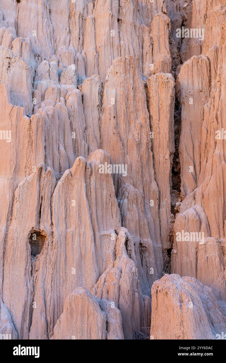 Photograph of eroded clay soils at Cathedral Gorge State Park during a ...
