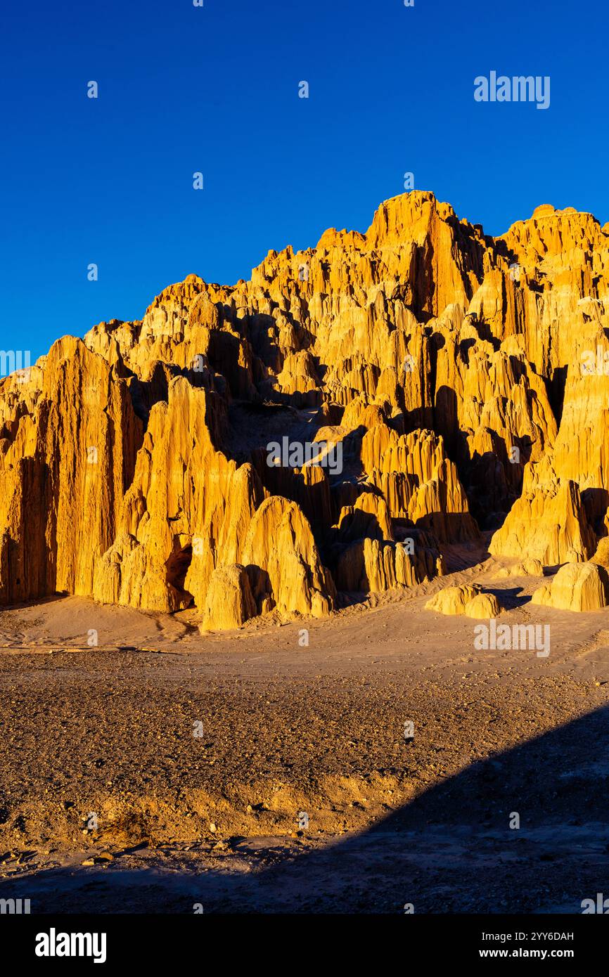 Photograph of eroded clay soils at Cathedral Gorge State Park during a ...