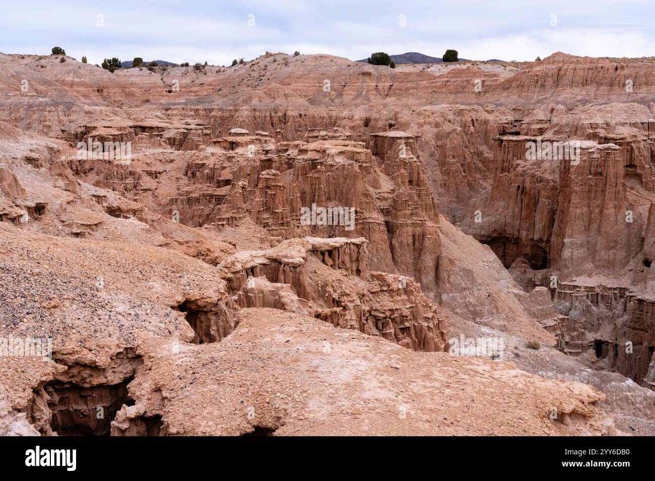 Photograph of eroded clay soils at Cathedral Gorge State Park during an ...