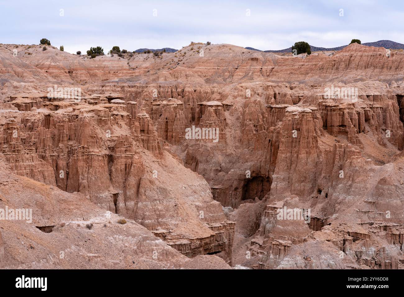 Photograph of eroded clay soils at Cathedral Gorge State Park during an ...