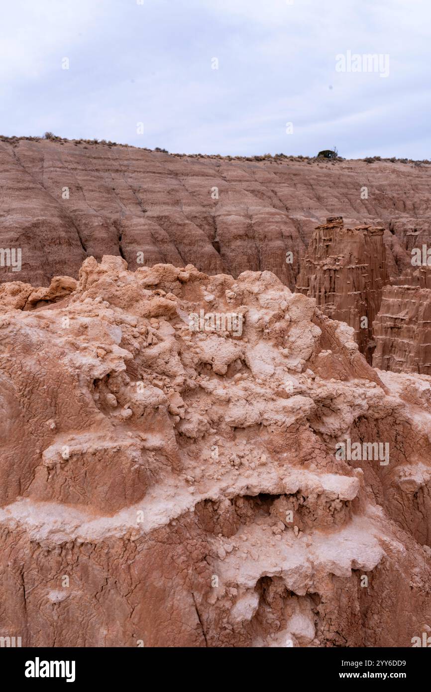Photograph of eroded clay soils at Cathedral Gorge State Park during an ...
