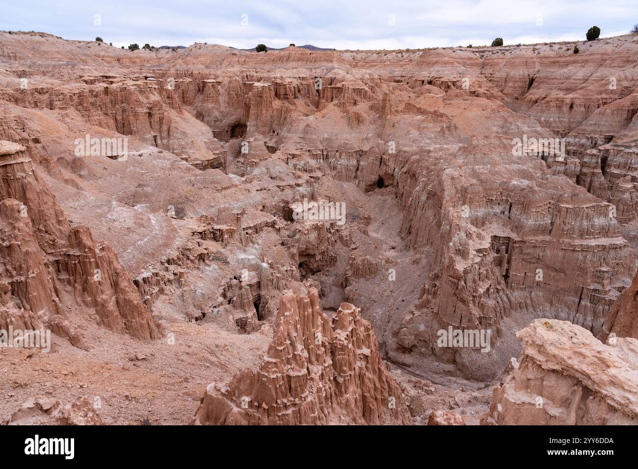 Photograph of eroded clay soils at Cathedral Gorge State Park during an ...