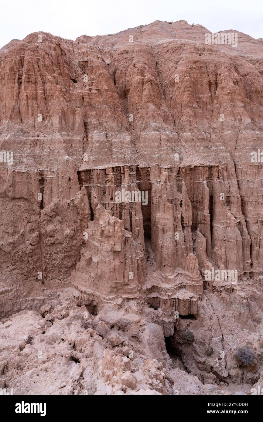 Photograph of eroded clay soils at Cathedral Gorge State Park during an ...