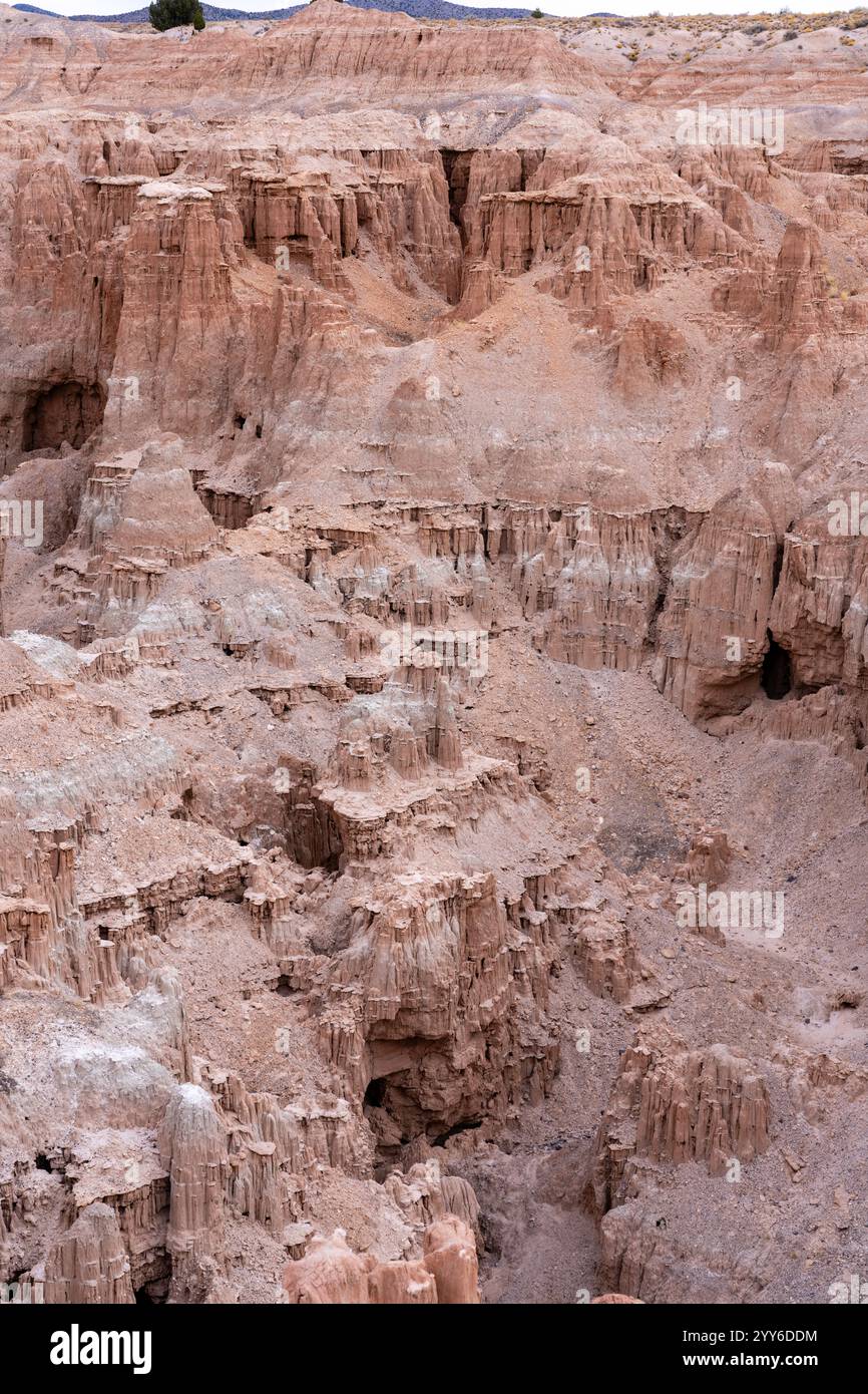 Photograph of eroded clay soils at Cathedral Gorge State Park during an ...
