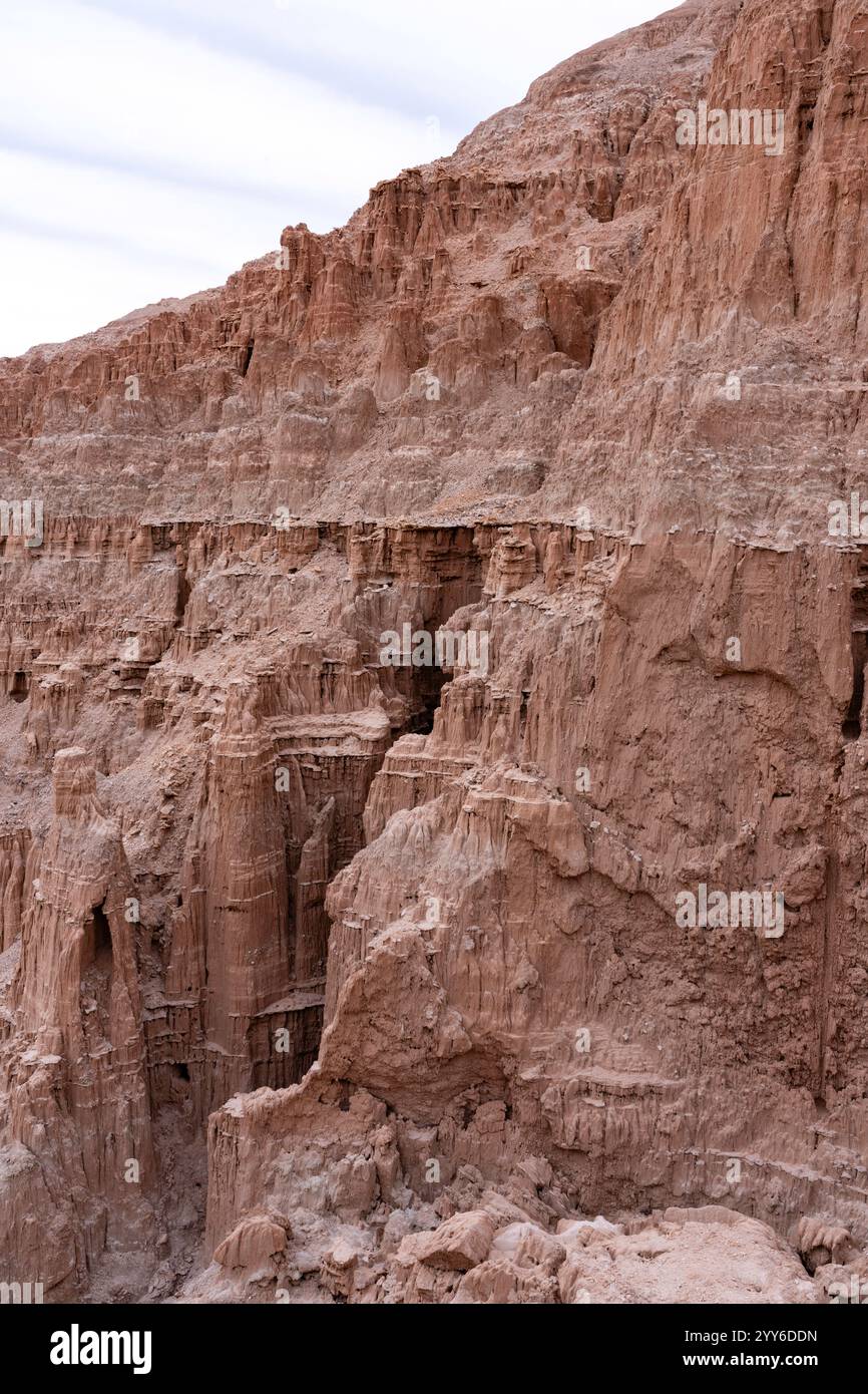 Photograph of eroded clay soils at Cathedral Gorge State Park during an ...