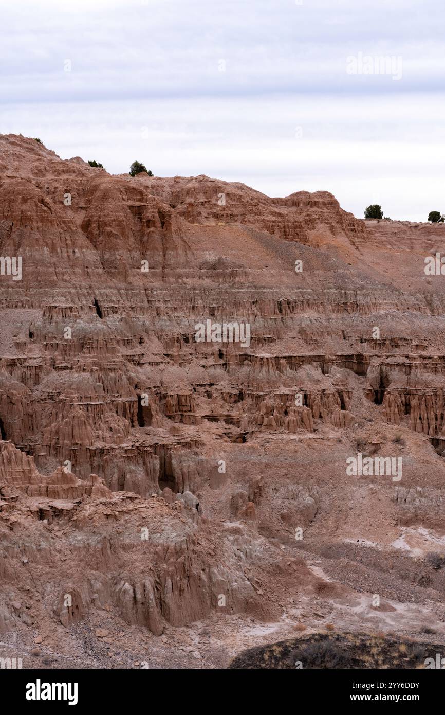 Photograph of eroded clay soils at Cathedral Gorge State Park during an ...