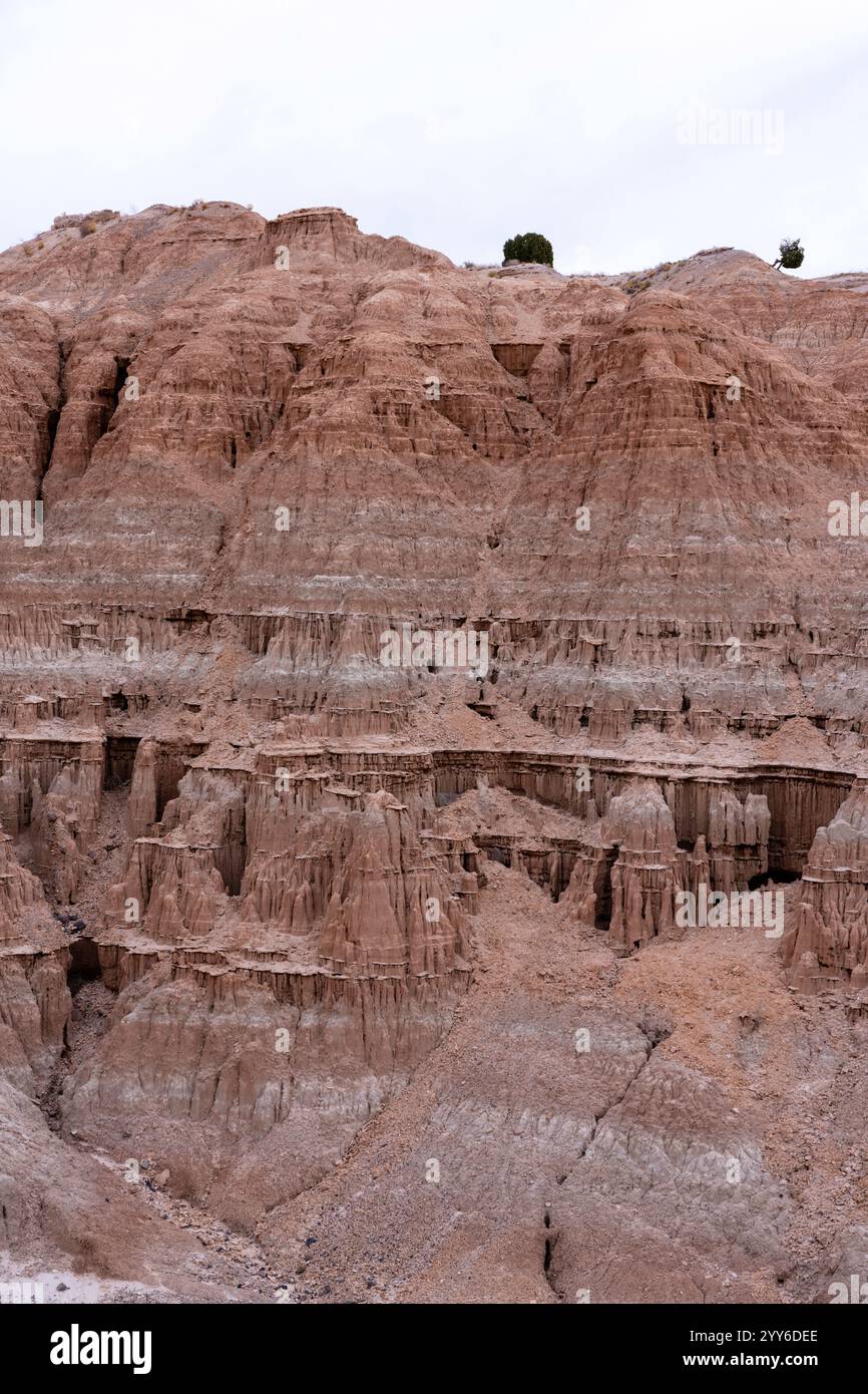 Photograph of eroded clay soils at Cathedral Gorge State Park during an ...