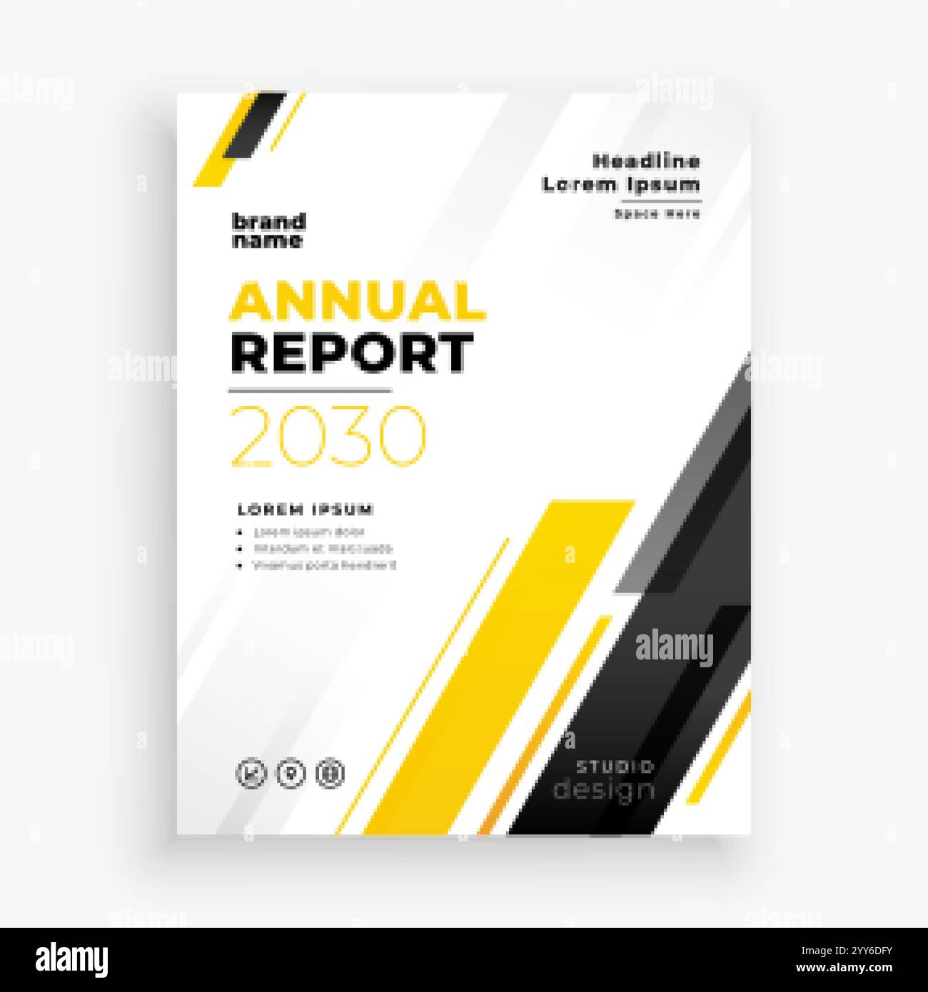 banr annual report brochure flyer in yellow theme Stock Vector Image ...
