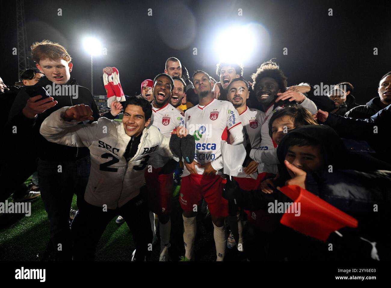 NOORDWIJK - VV Noordwijk players and supporters after the KNVB Beker ...