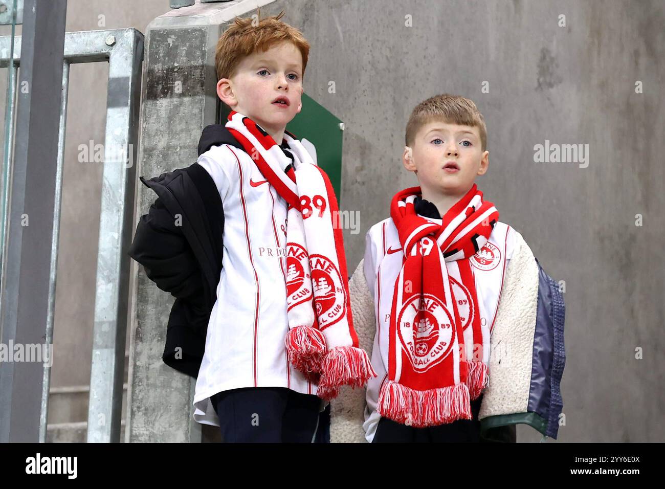 Young Larne fans ahead of the UEFA Europa Conference League, league ...