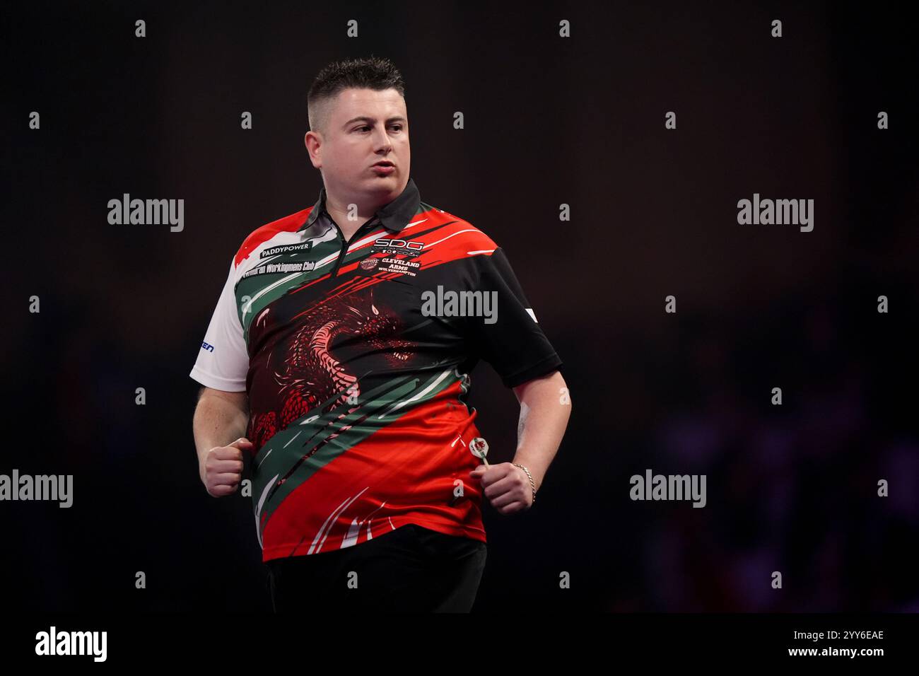 Nick Kenny reacts during his first round match against Stowe Buntz on ...