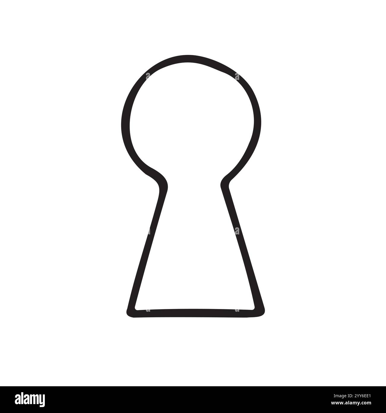 Vector hand drawn key hole lock isolated on white background Stock ...