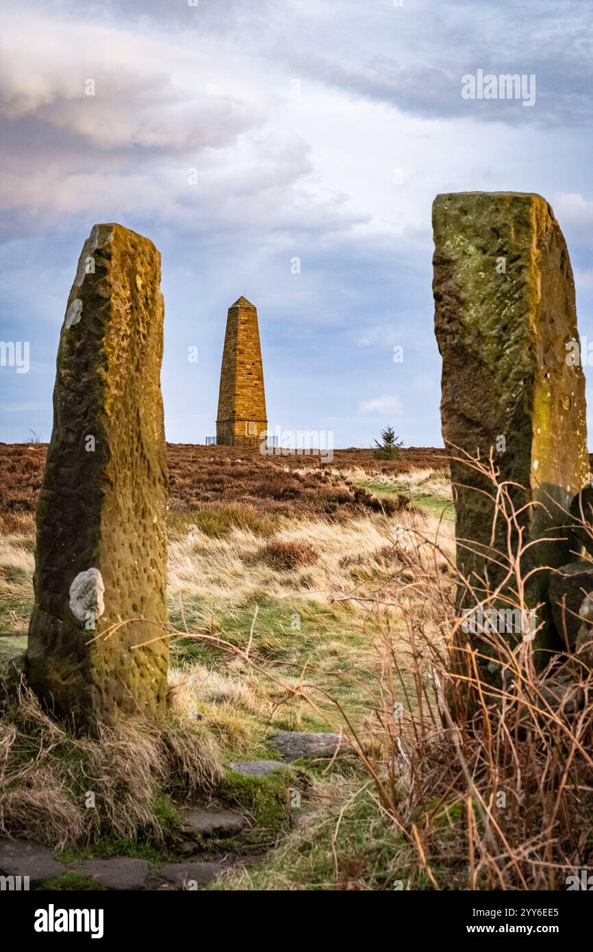 Captain Cooks Monument, Cleveland Way, North Yorkshire Moors, UK Stock ...