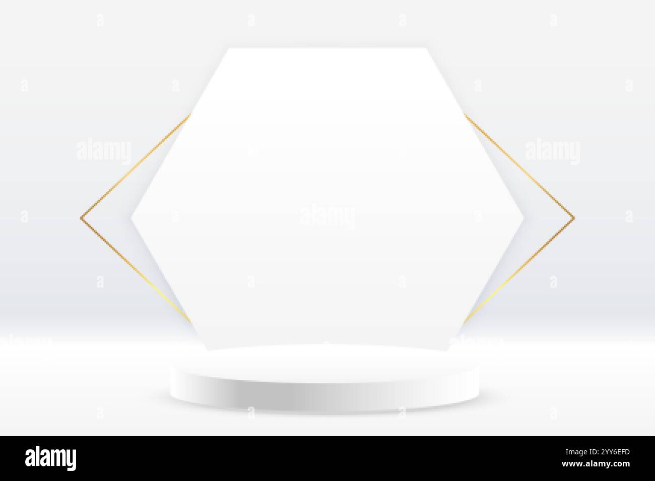 Minimalist white 3d podium Stock Vector Images - Alamy