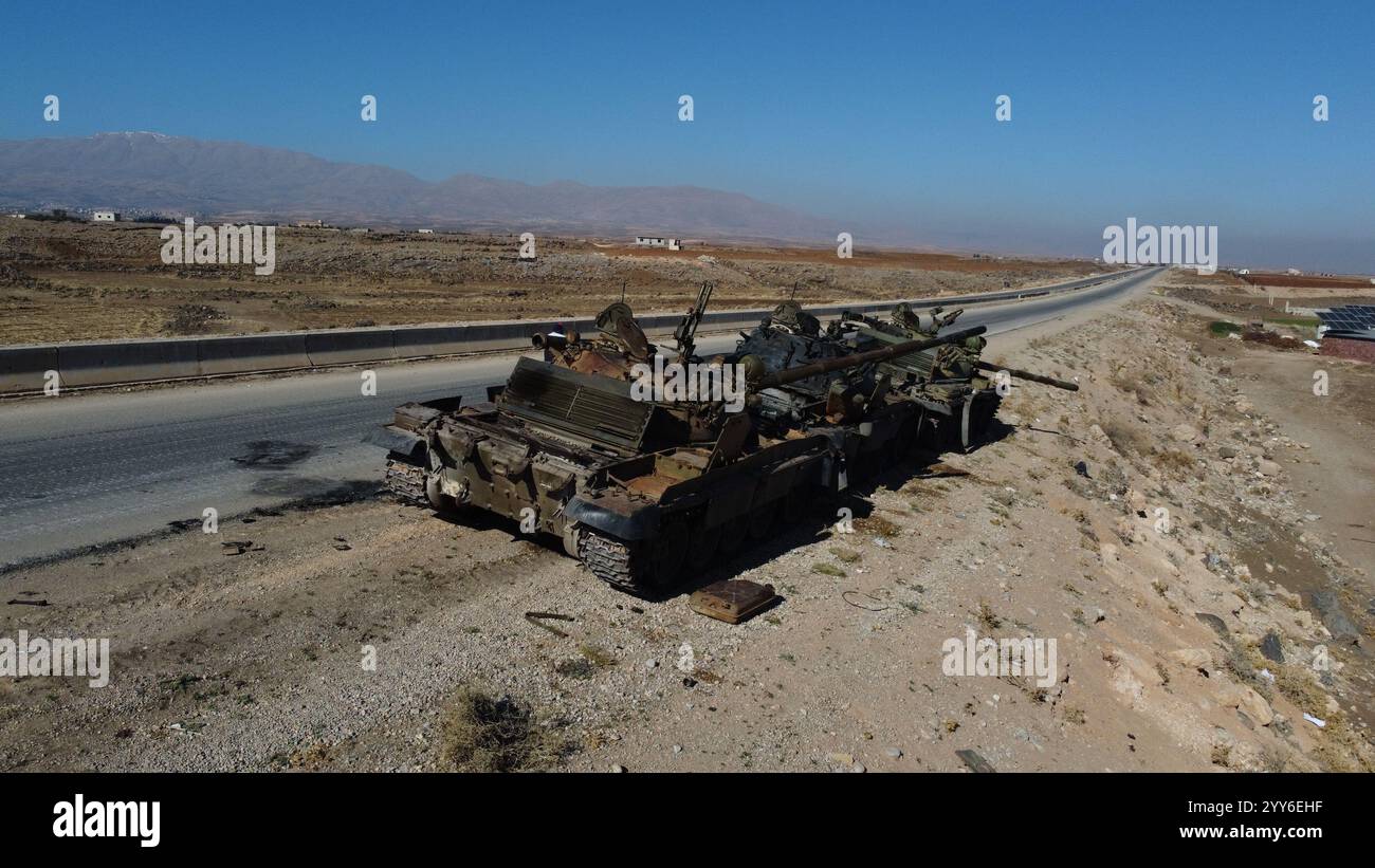 The Syrian Golan military base near the border with Israel southwest of ...