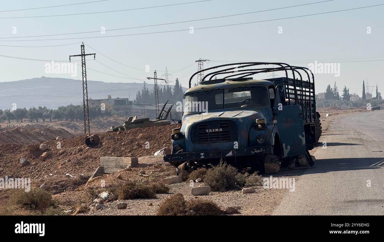The Syrian Golan military base near the border with Israel southwest of ...