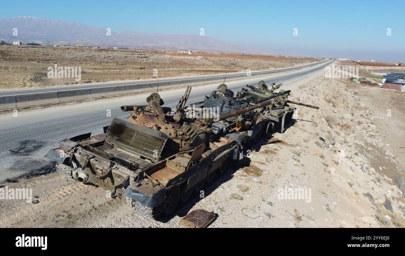 The Syrian Golan military base near the border with Israel southwest of ...