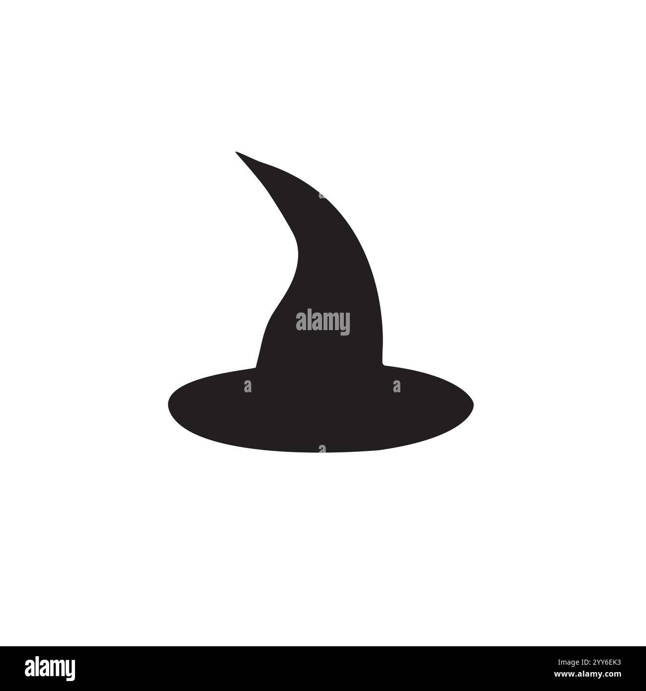 Vector hand drawn doodle sketch witch hat silhouette isolated on white ...