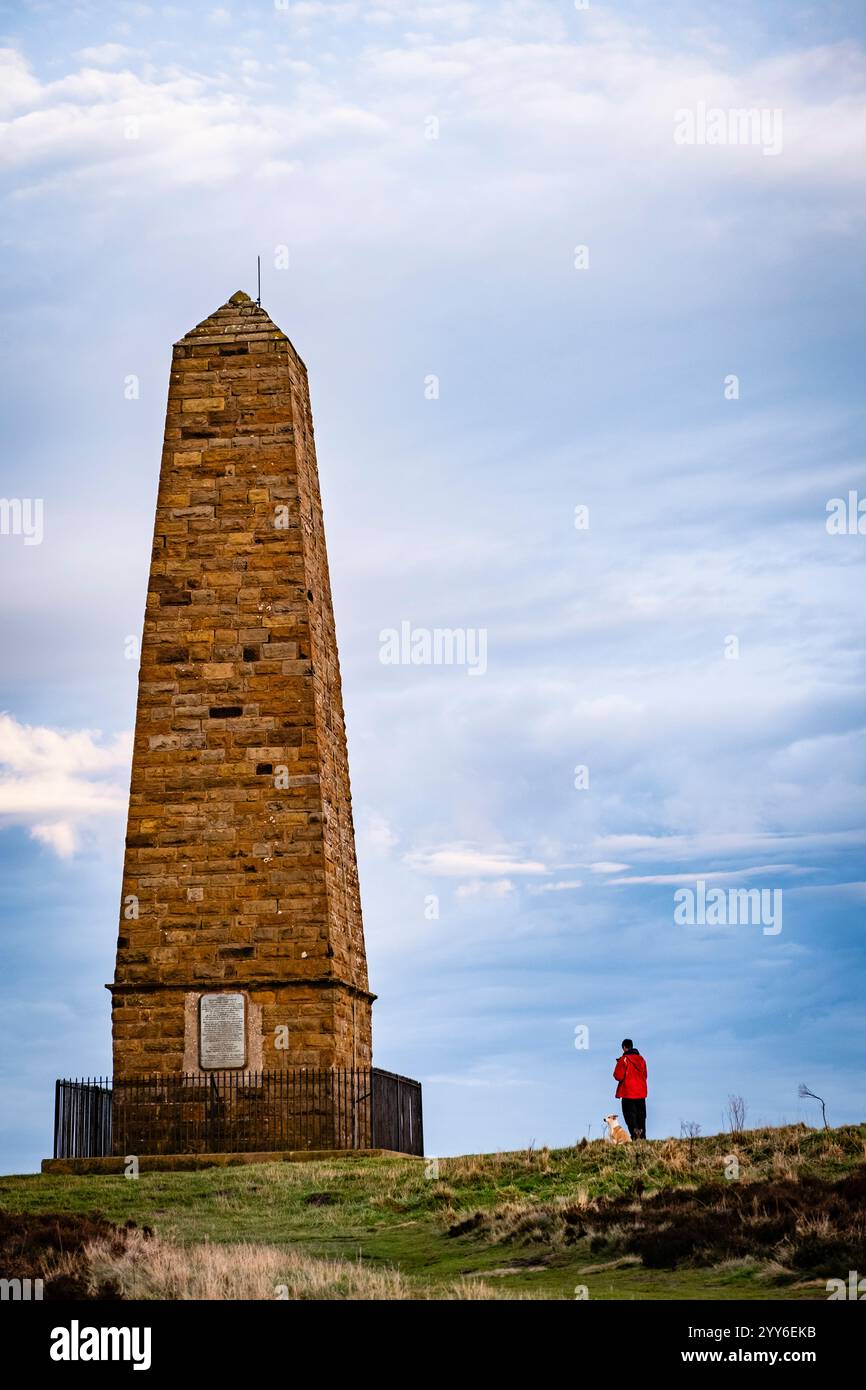 Captain Cooks Monument, Cleveland Way, North Yorkshire Moors, UK Stock ...