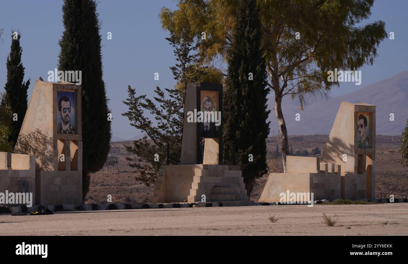 The Syrian Golan military base near the border with Israel southwest of ...