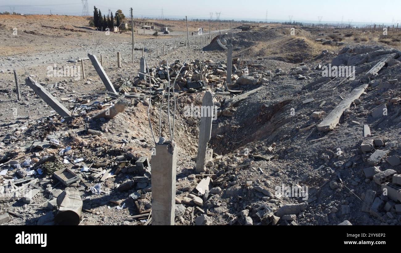 The Syrian Golan military base near the border with Israel southwest of ...