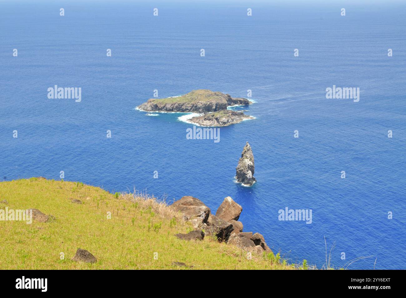 Rapa Nui Motu Nui the largest of three of Easter Island, Chile Stock ...