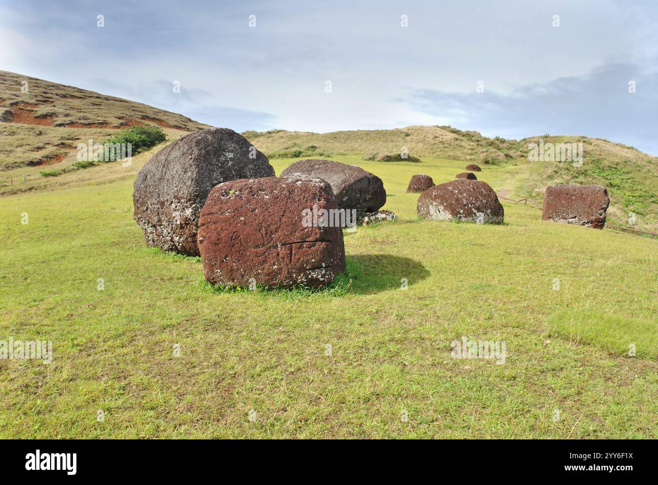 Puna Pau source of the red scoria used to carve the pukao (topknots ...