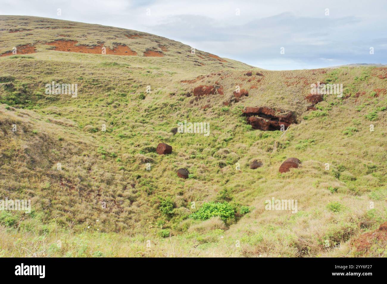 Puna Pau source of the red scoria used to carve the pukao (topknots ...