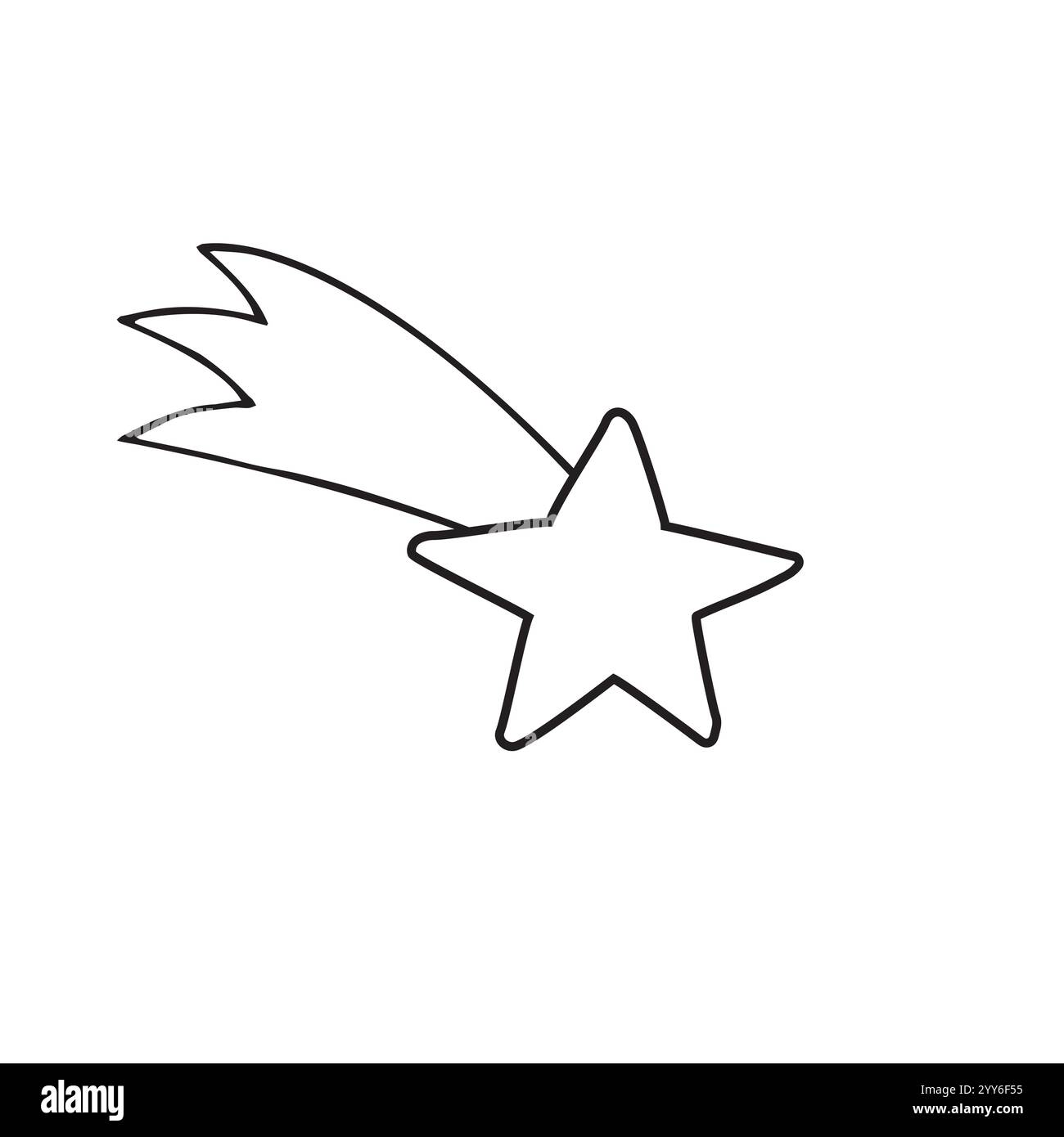 Vector hand drawn doodle sketch flying star isolated on white ...