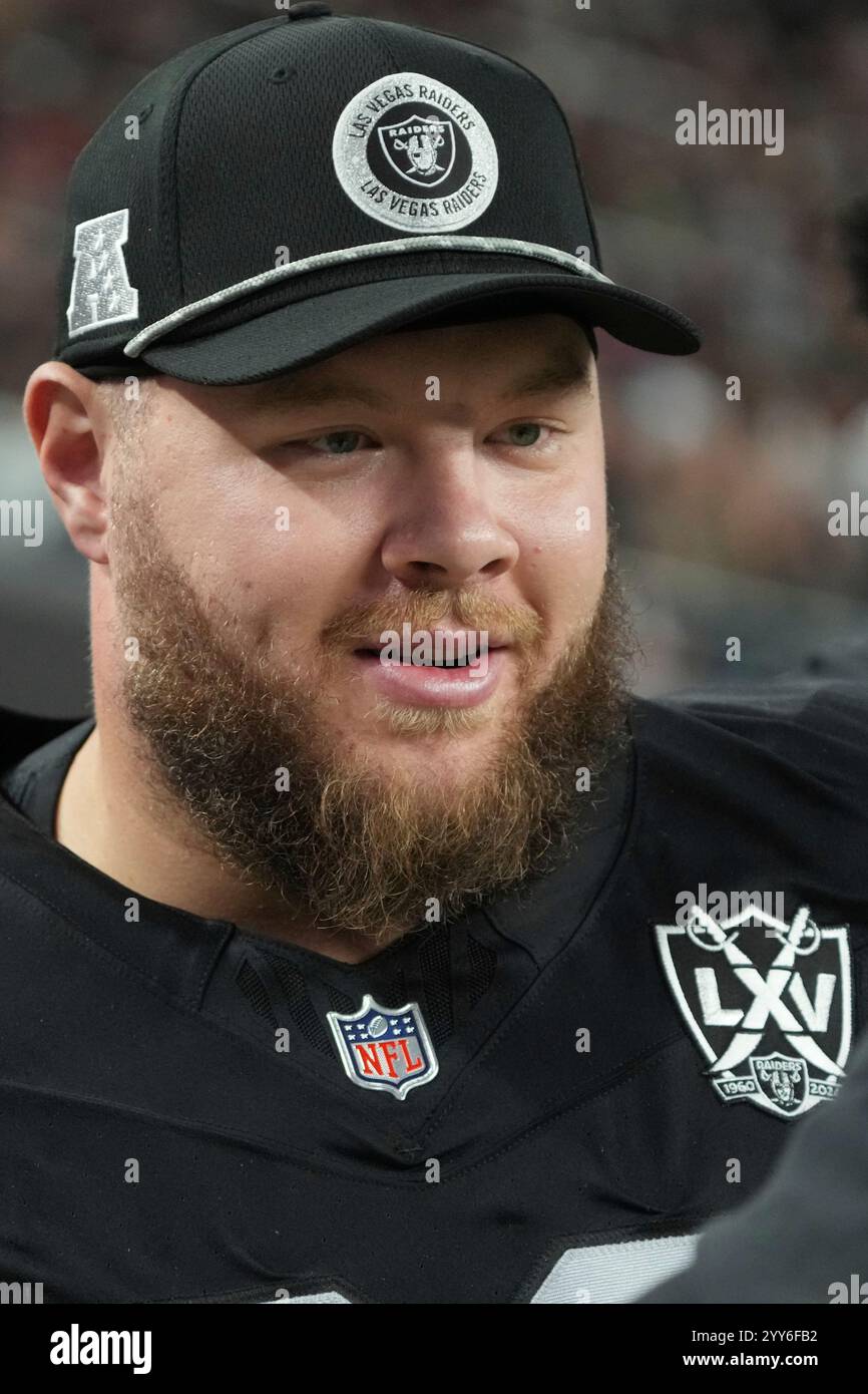 Las Vegas Raiders center Andre James (68) during the first half of an ...