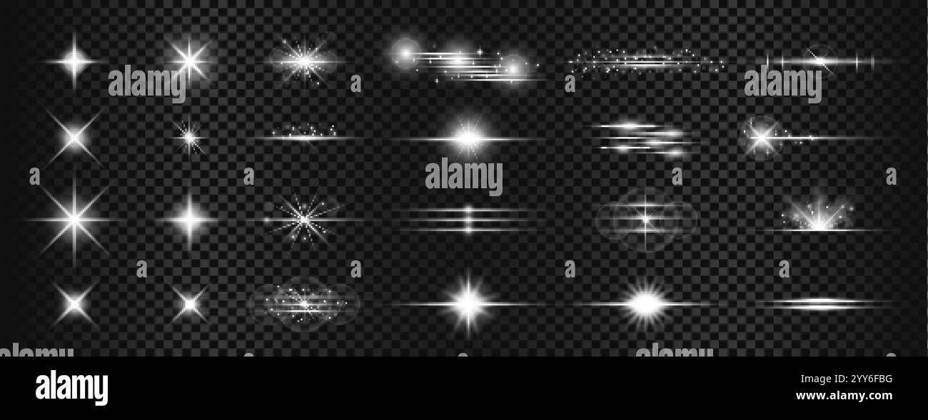 white transparent light streak lens flare effect Stock Vector Image ...