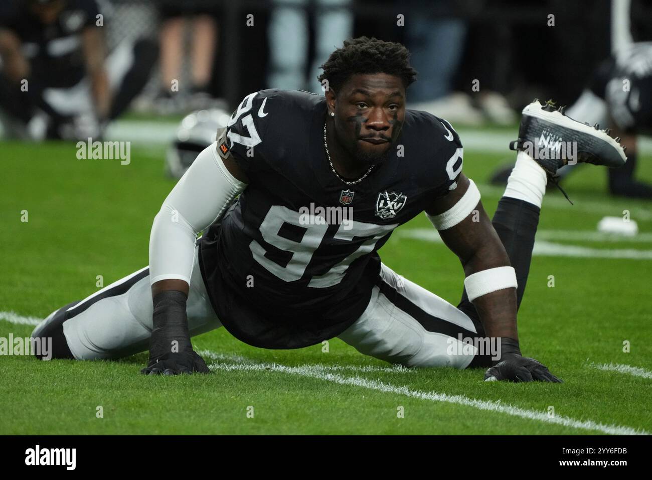 Las Vegas Raiders defensive end Janarius Robinson (97) during the first ...