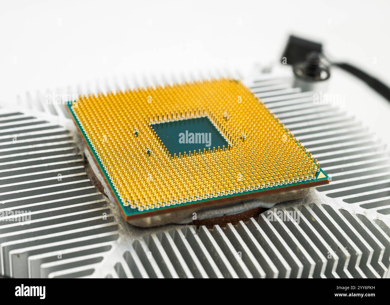 Pin side of a CPU processor mounted on a cooler Stock Photo - Alamy