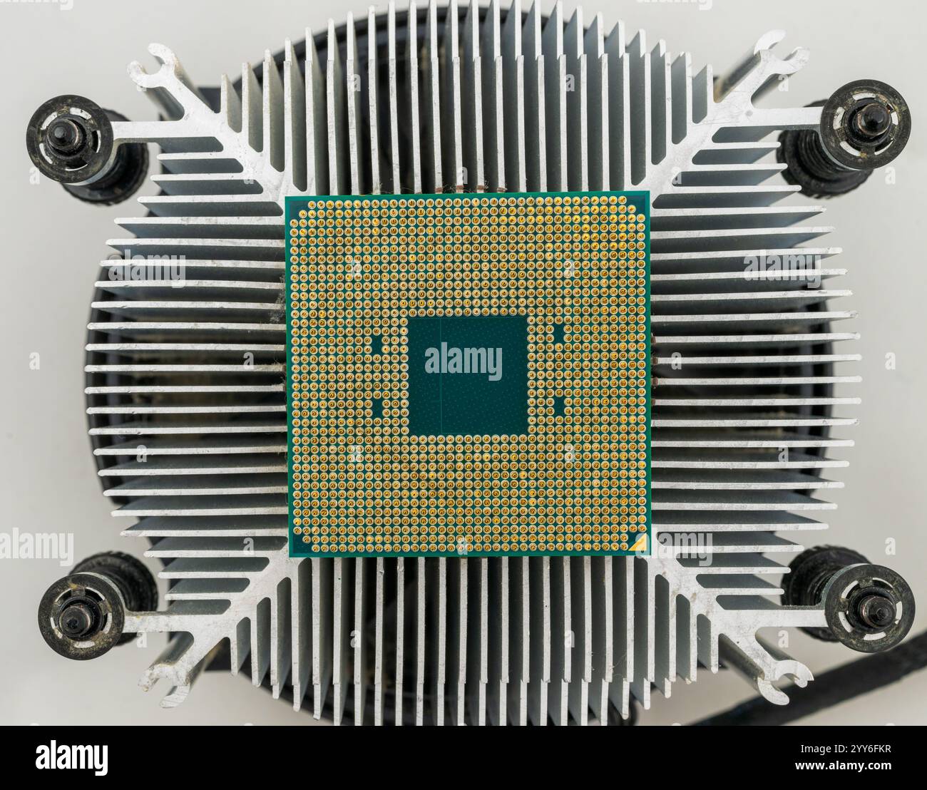 Pin side of a CPU processor mounted on a cooler Stock Photo - Alamy