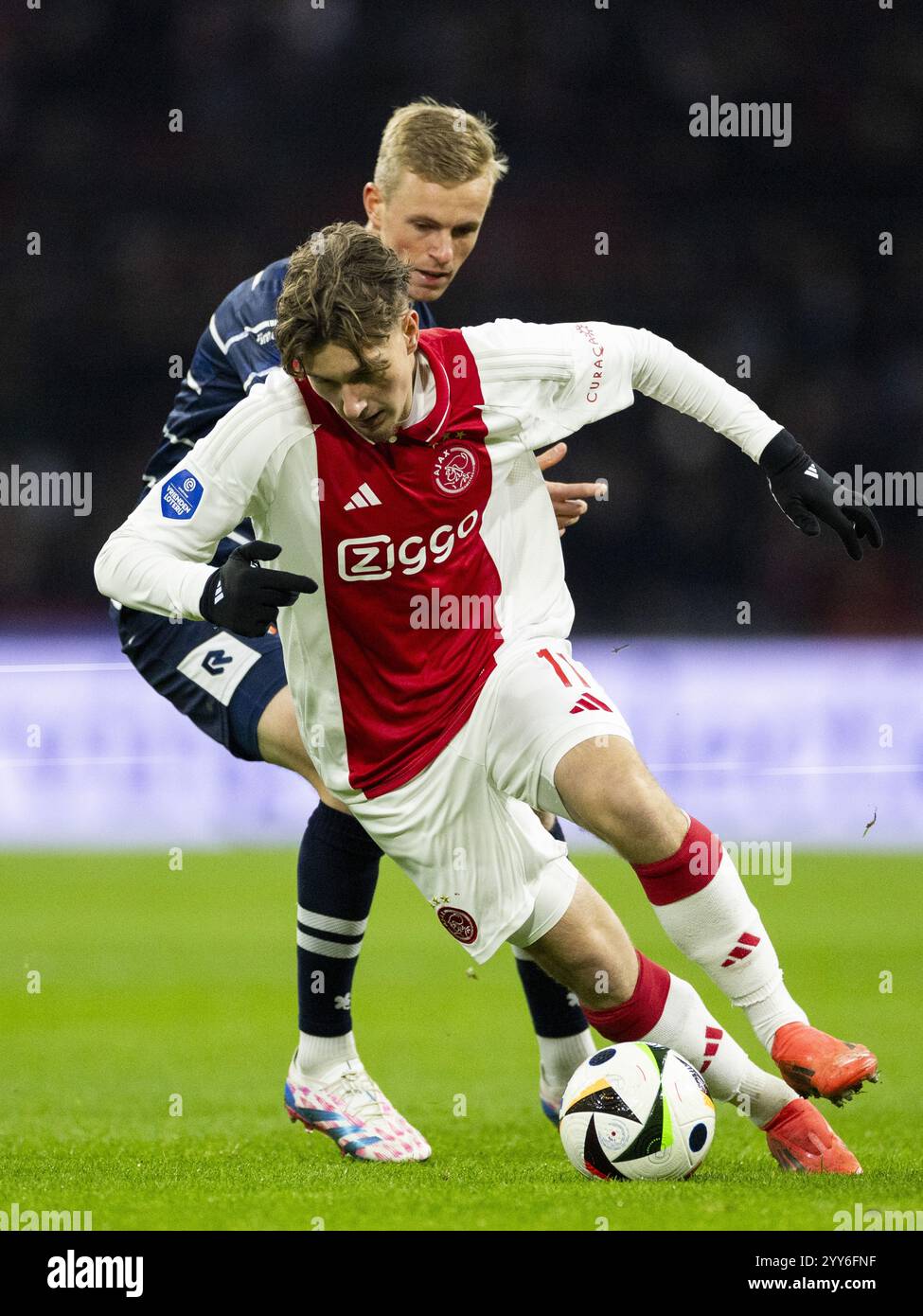 AMSTERDAM - (l-r) Guus Offerhaus of Telstar, Mika Godts of Ajax during the KNVB Beker match ...